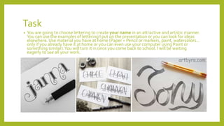 Lettering | PPTX | Drawing and Sketching | Arts and Crafts