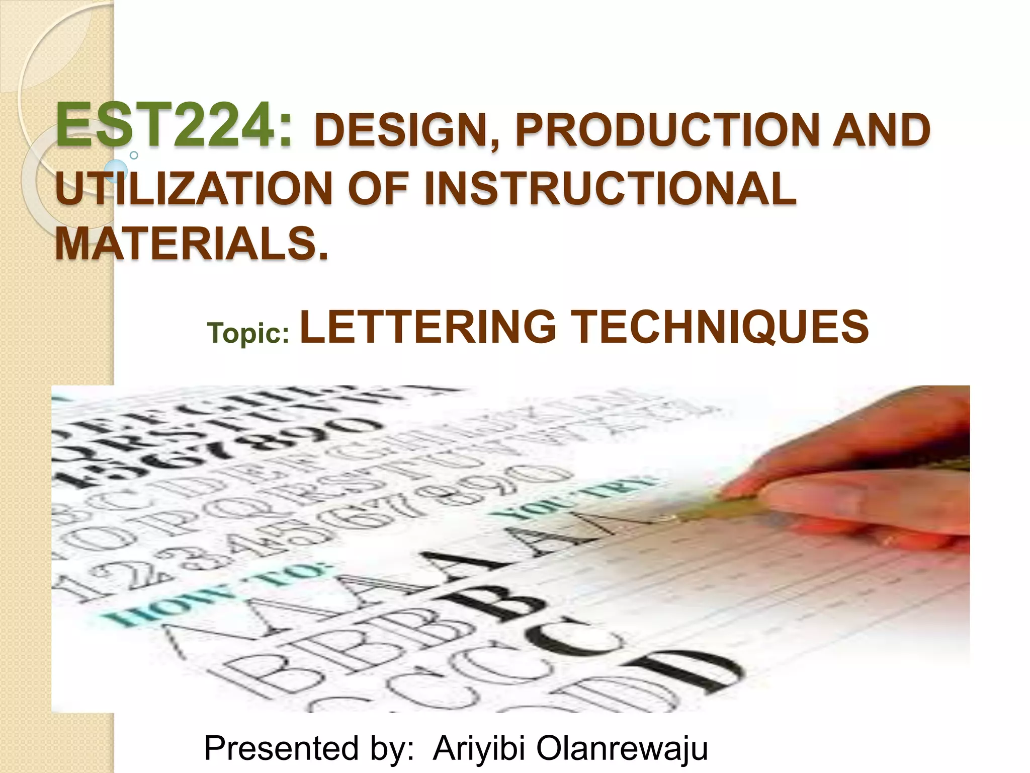 Lettering Techniques | PPTX