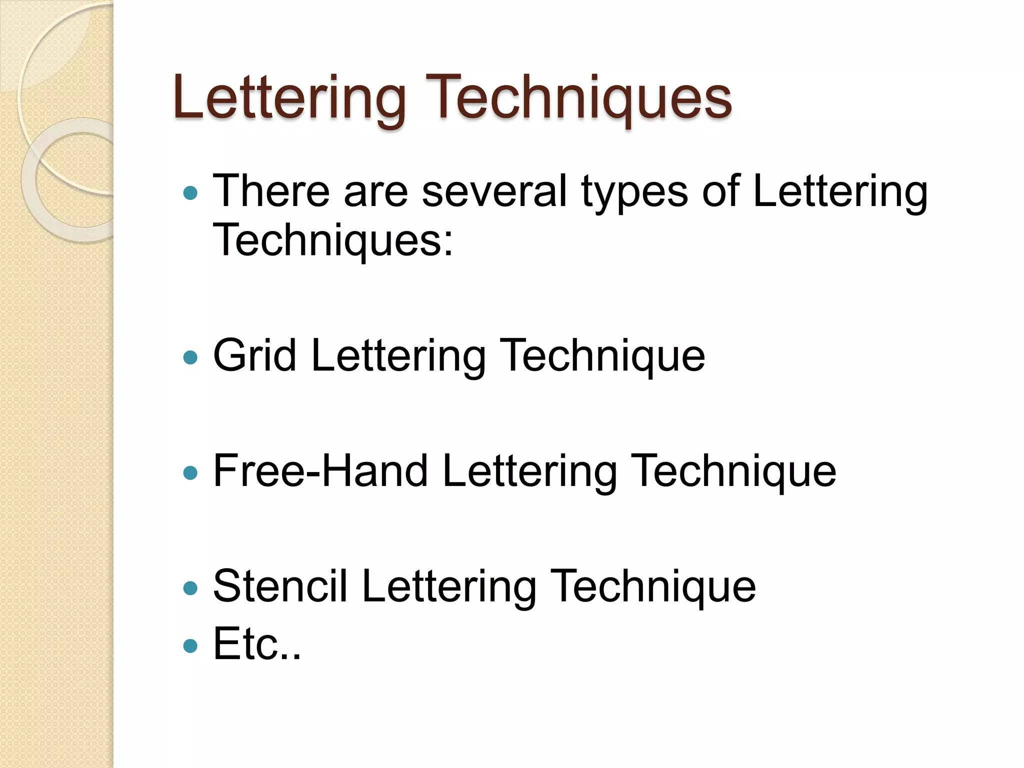 Lettering Techniques | PPTX