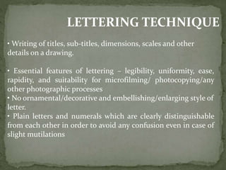 Lettering techniques in engineering drawing | PPTX