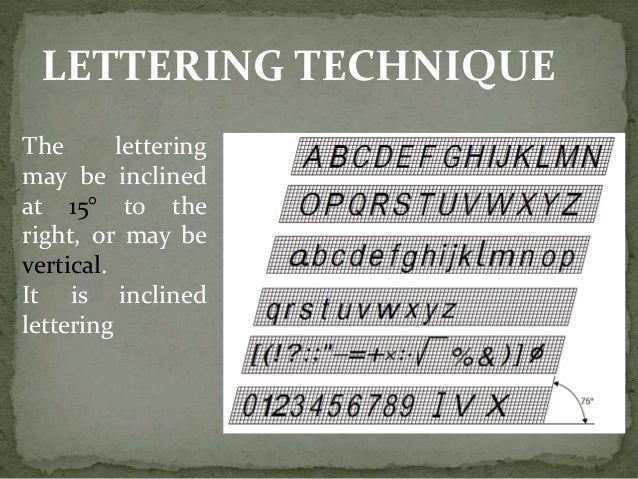 Lettering techniques in engineering drawing