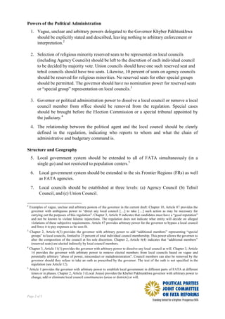 Letter to FATA Secretariat-Local government recommendations 2013 ...