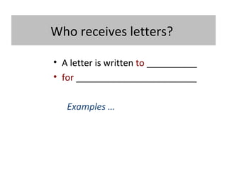 Parts of Block Letter with Student Notes | PPT