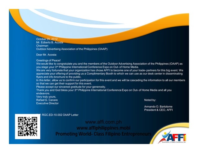 RGC.ED-10.002 OAAP Letter | PDF