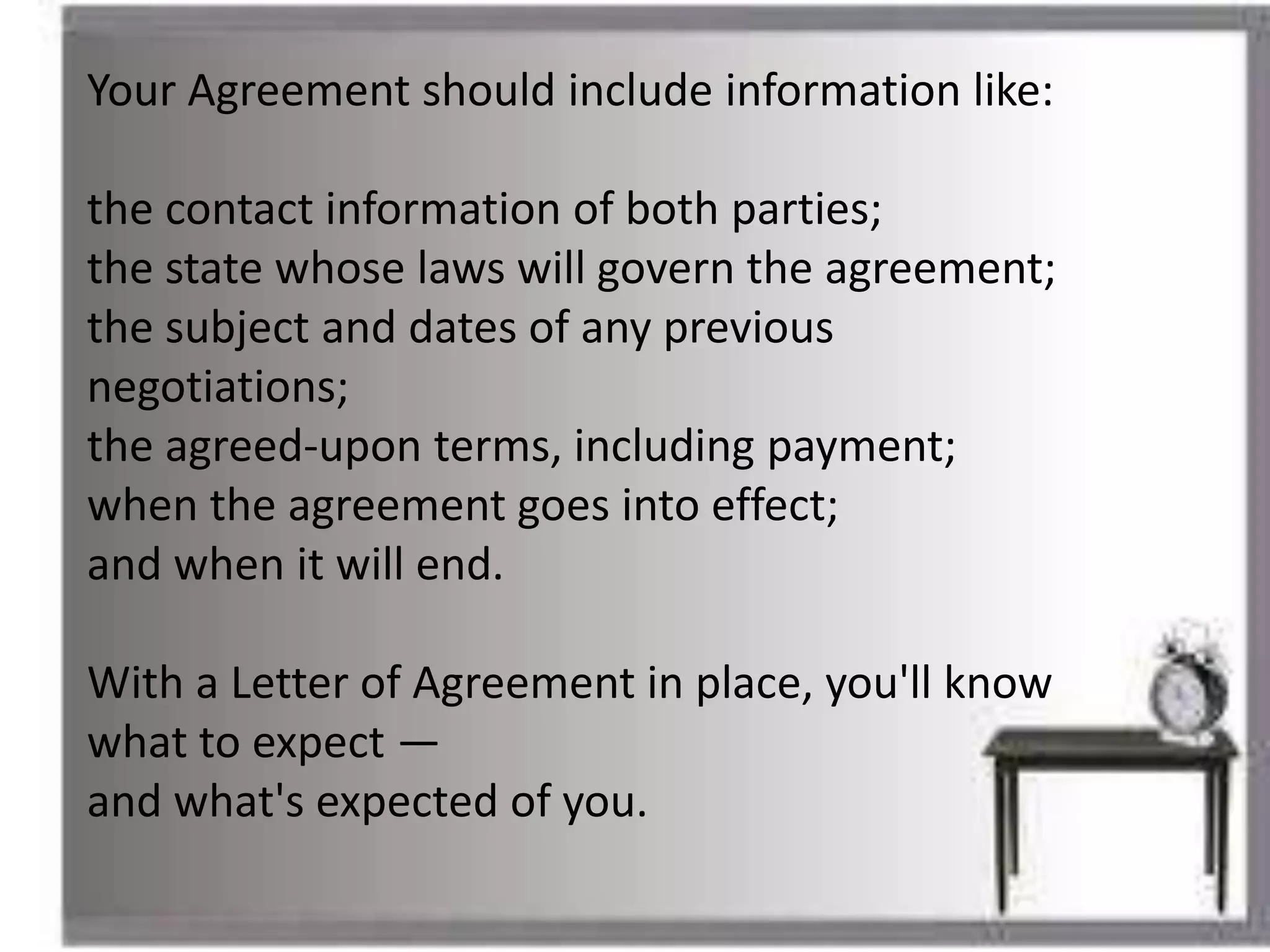 Letter of agreement | PPTX