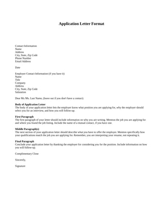 Letter of application-Example | PDF