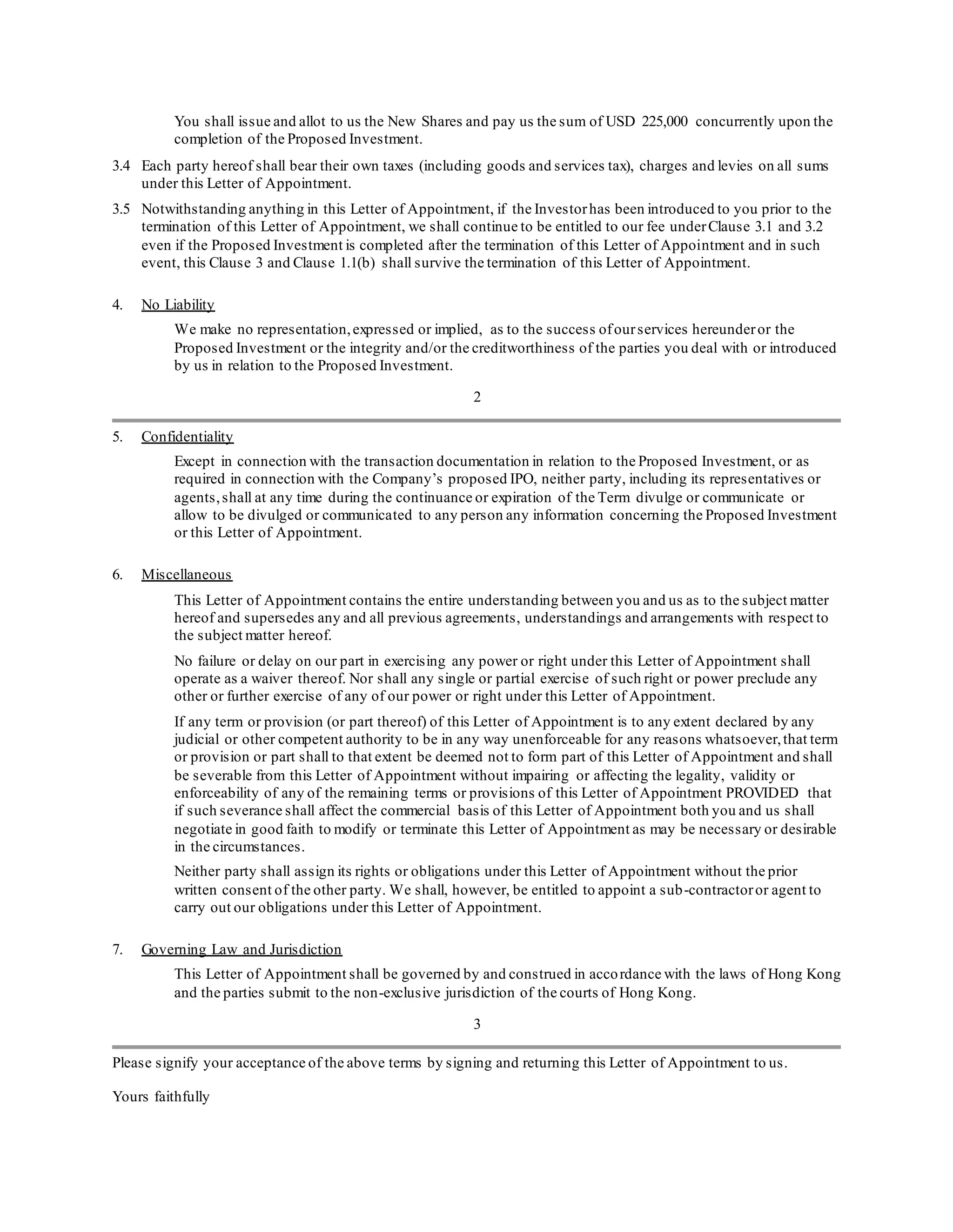 Letter of appointment | DOCX