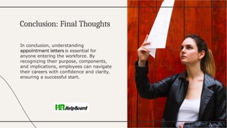 Letter of Appointment, Appointment Letter Format in Word | PPTX