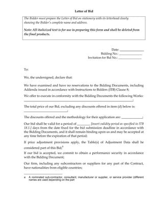 Letter of bid | DOC