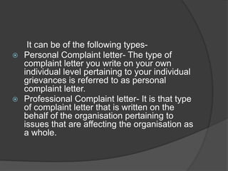 Comprehensive Guide to Writing Effective Complaint Letters | PDF