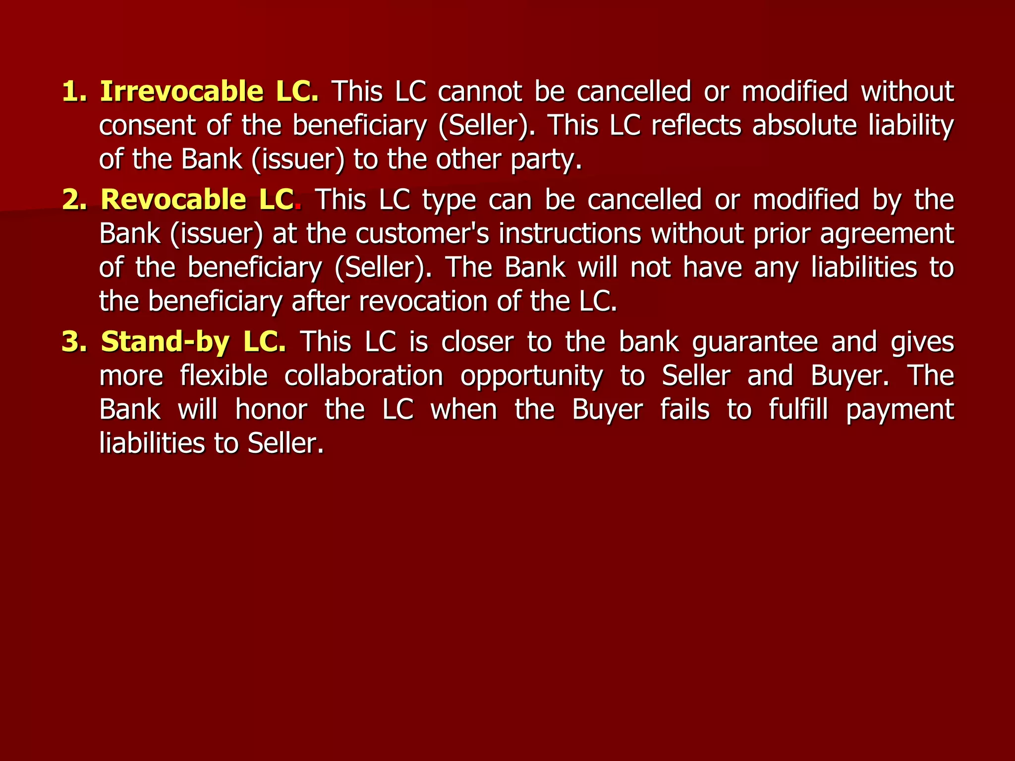 Letter Of Credit | PPT