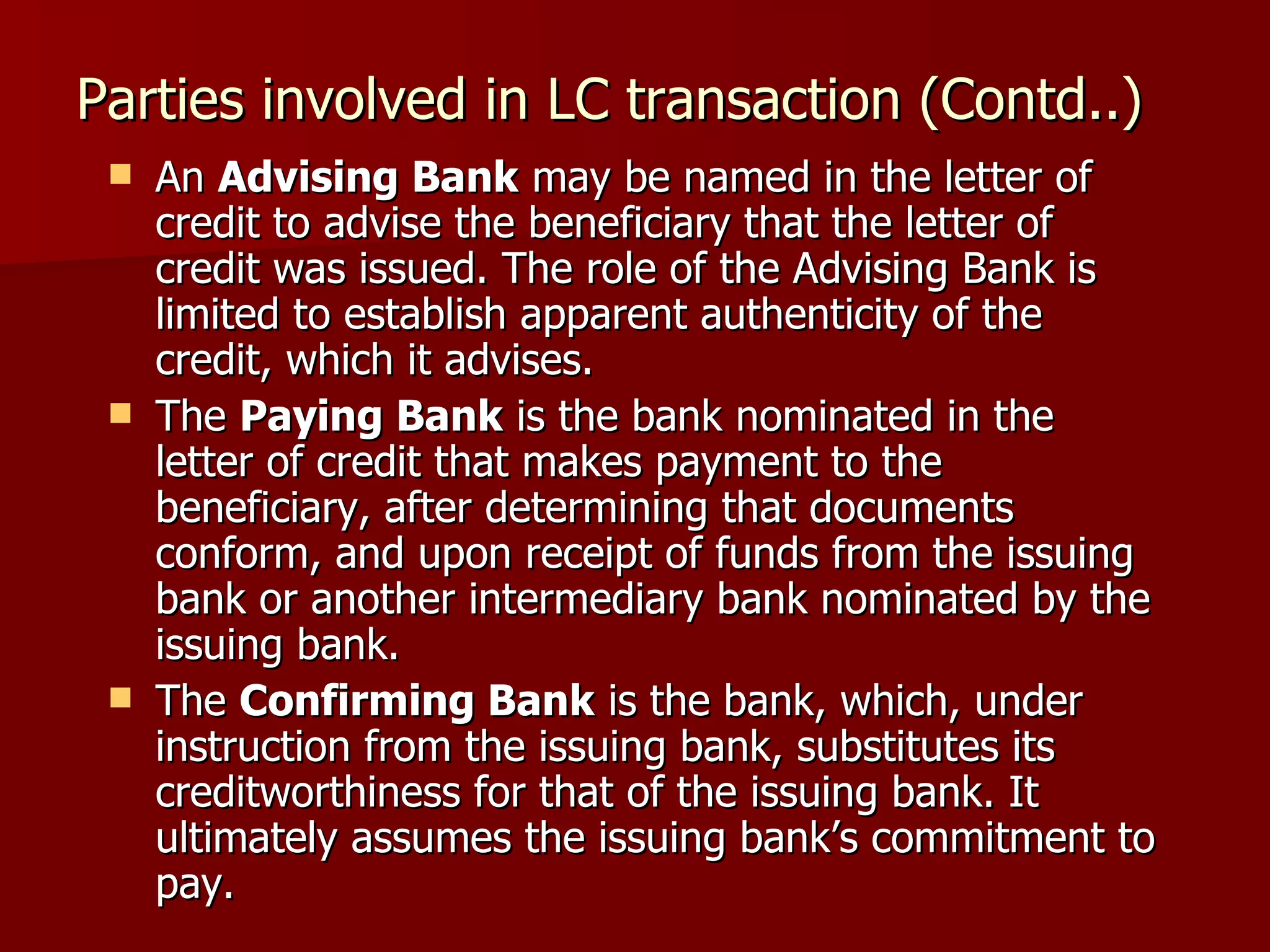 Letter Of Credit | PPT