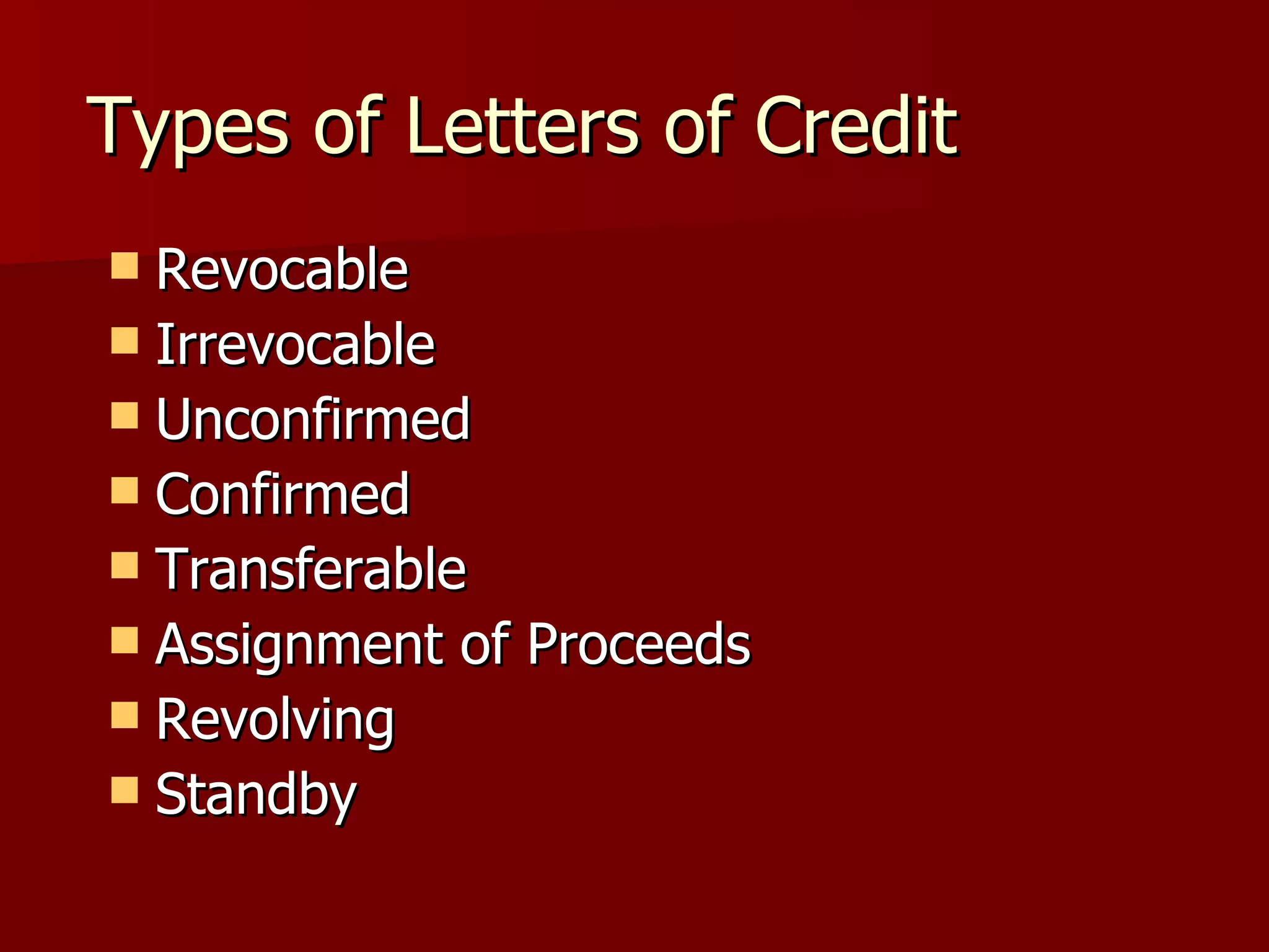 Letter Of Credit | PPT