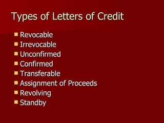 Letter Of Credit | PPT
