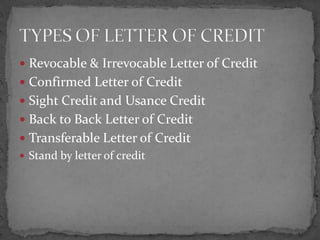 Letter of credit | PPTX