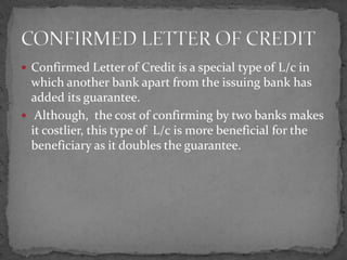 Letter of credit | PPTX | Credit Cards | Personal Debt