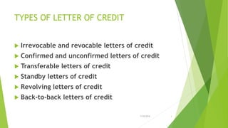 Letter of credit for Finance | PPTX