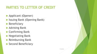 Letter of credit for Finance | PPTX