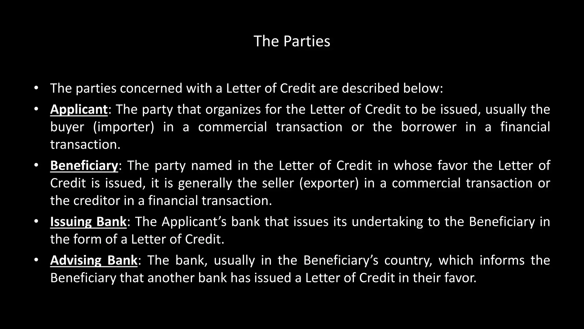 All about Letter of Credit | PPTX