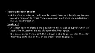 All about Letter of Credit | PPTX