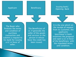 Letter of Credit(LC), PPT of LC | PPTX