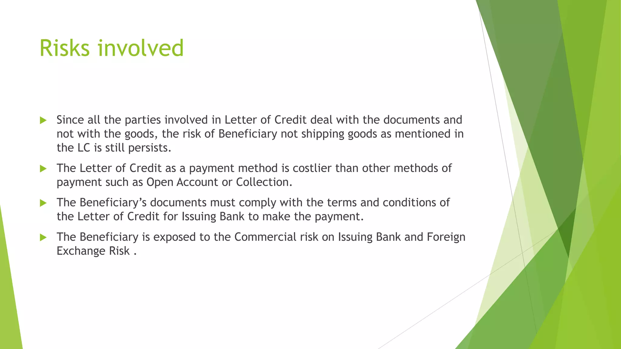 Letter of credit process and risk involve | PPTX | Credit Cards ...