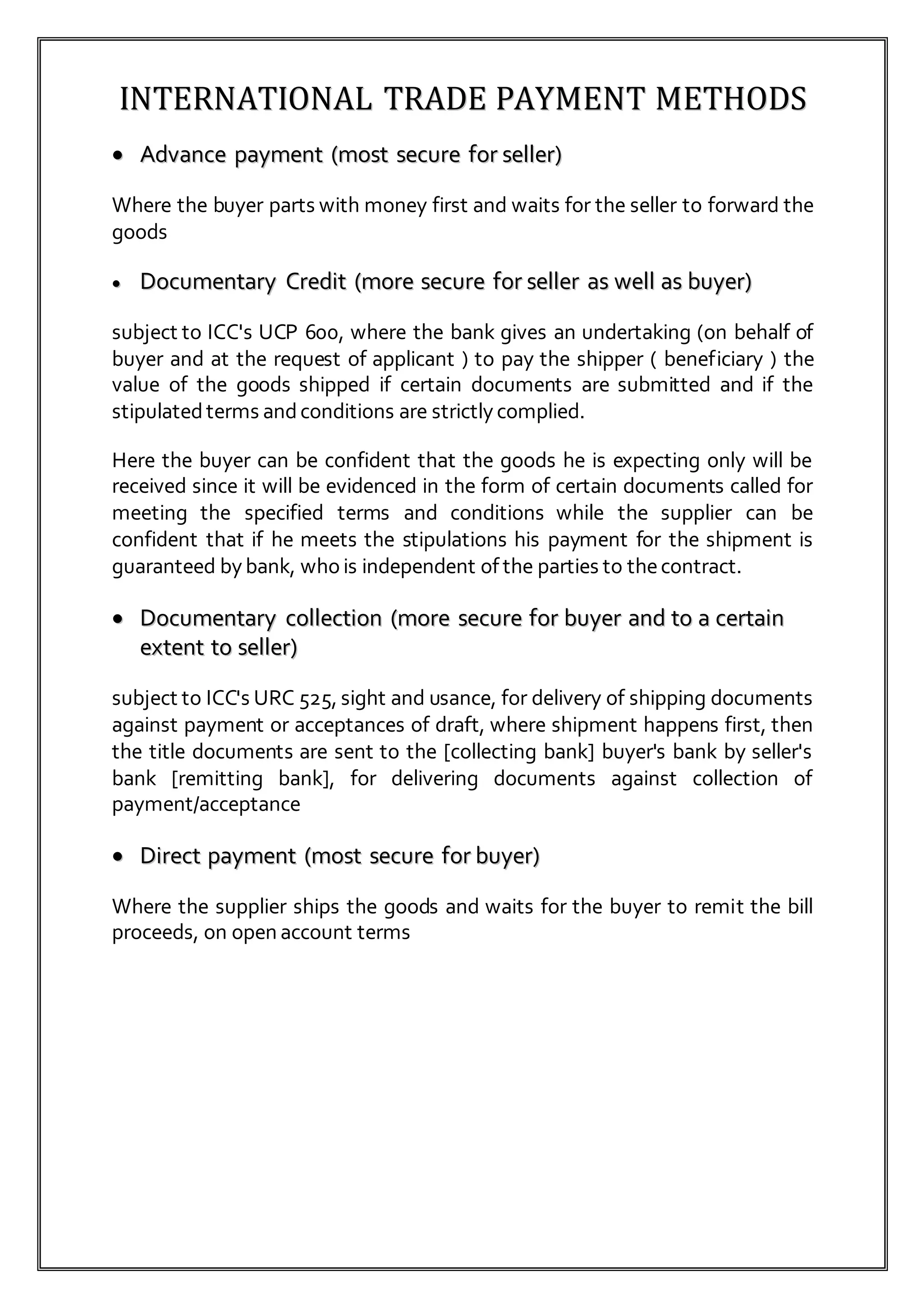 Letter of credit report | DOCX