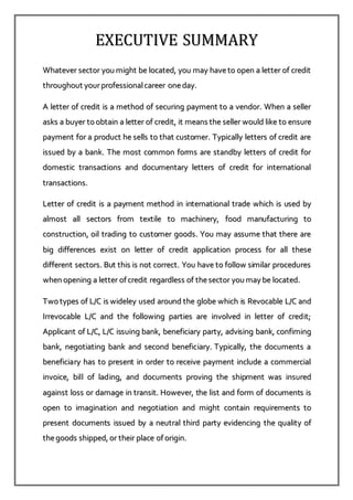 Letter of credit report | DOCX
