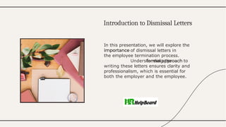 Letter of Dismissal, Example of Dismissal Letter | PPTX