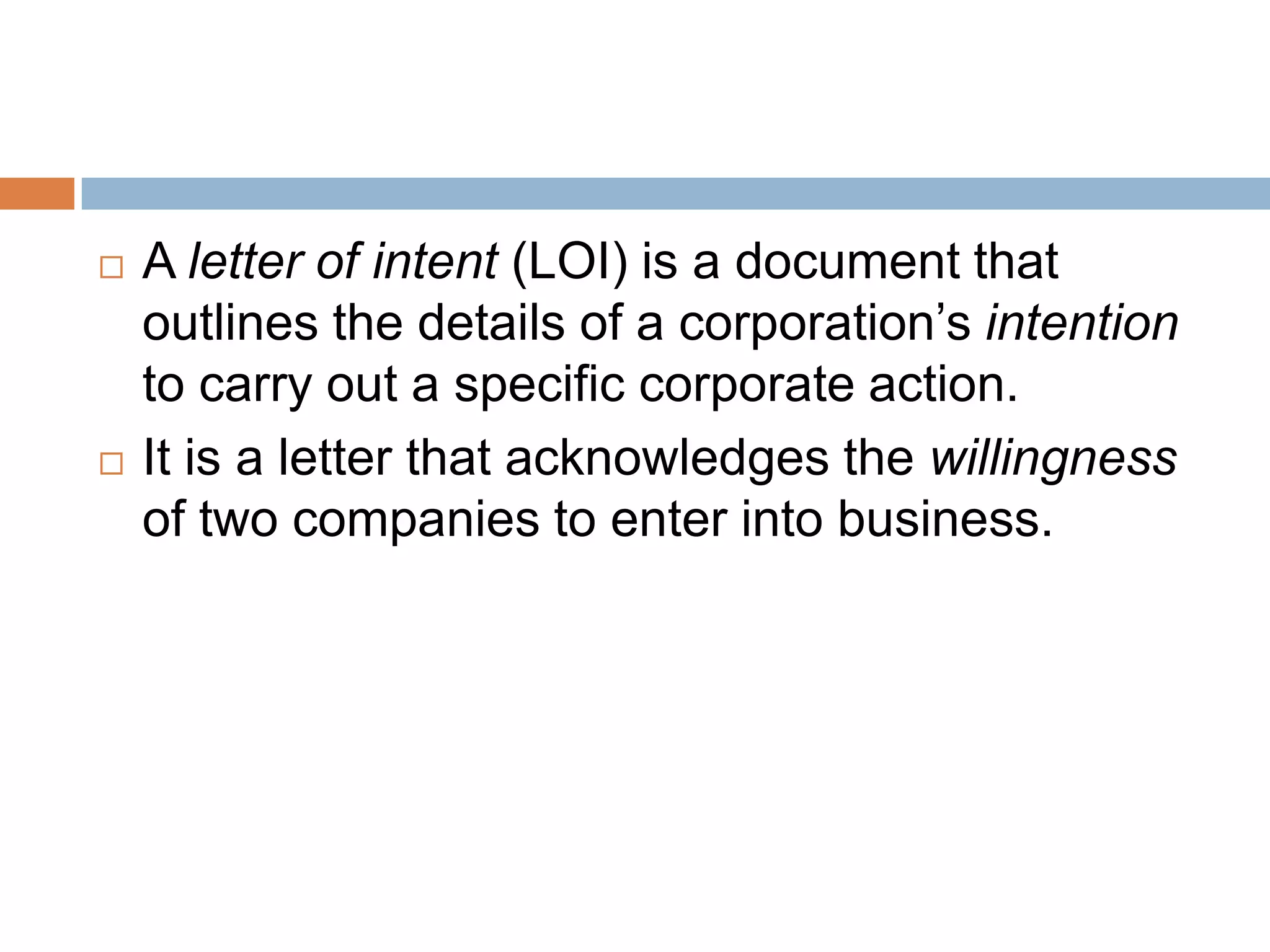 Letter of intent | PPTX