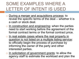 Letter of intent | PPTX