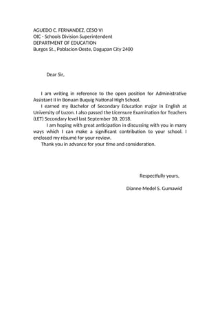 Letter of Intent for DEPED. fr.reference | DOCX