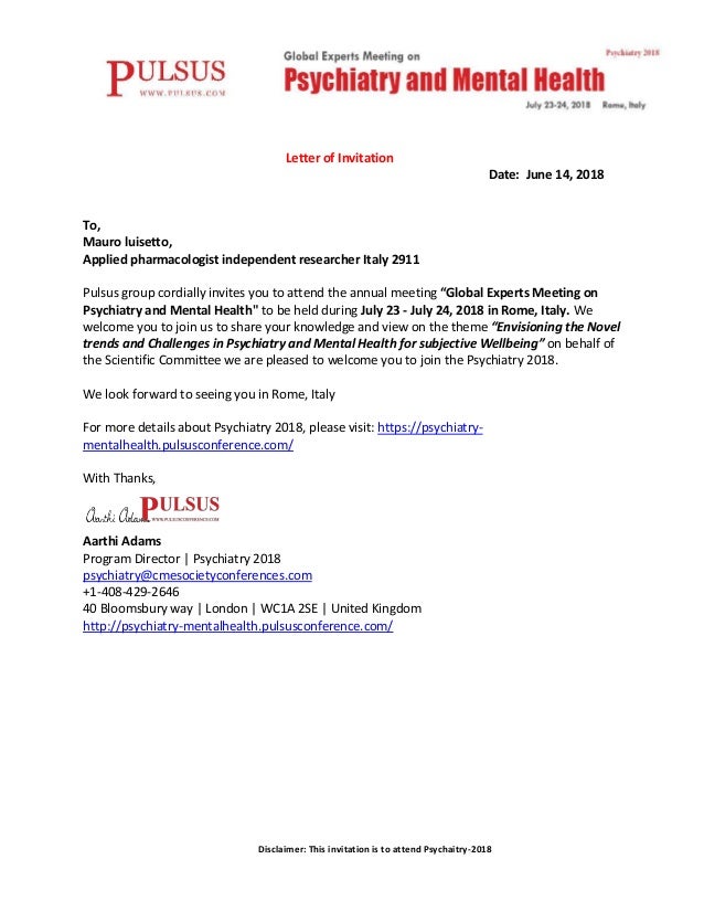 Health Fair Invitation Letter