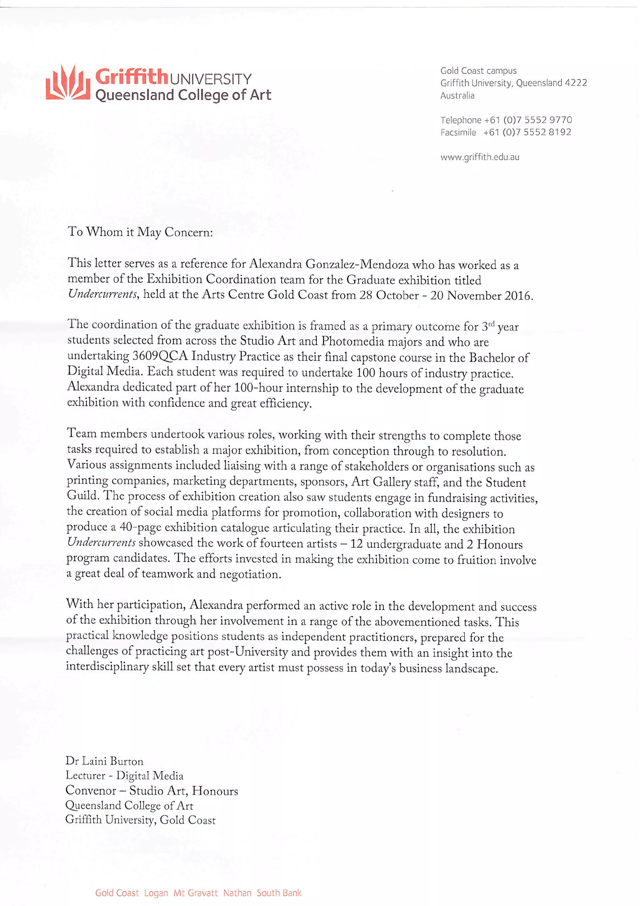 Letter of rec. L.burton | PDF