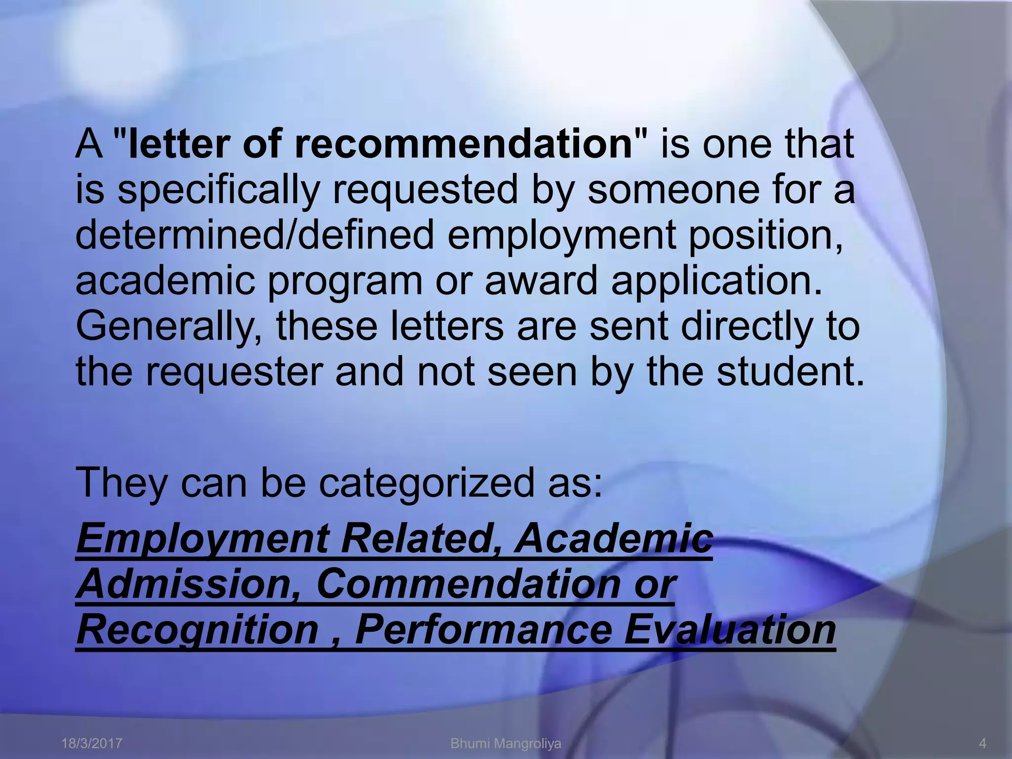 Letter of recommendation | PPT