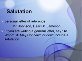 Letter of recommendation | PPT