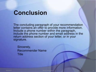 Letter of recommendation | PPT