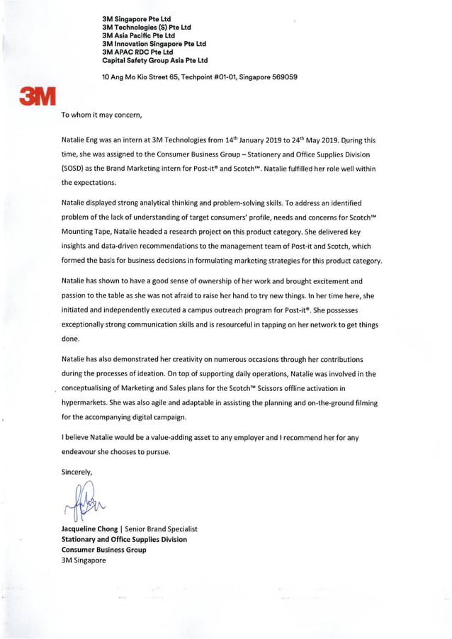 Letter of Recommendation - 3M | PDF | Educational Assessment | Education