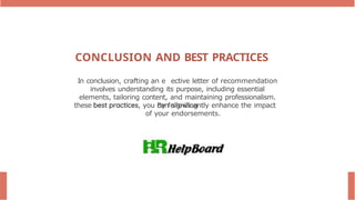 letter of recommendation for a job , Recommendation letter for job | PPT