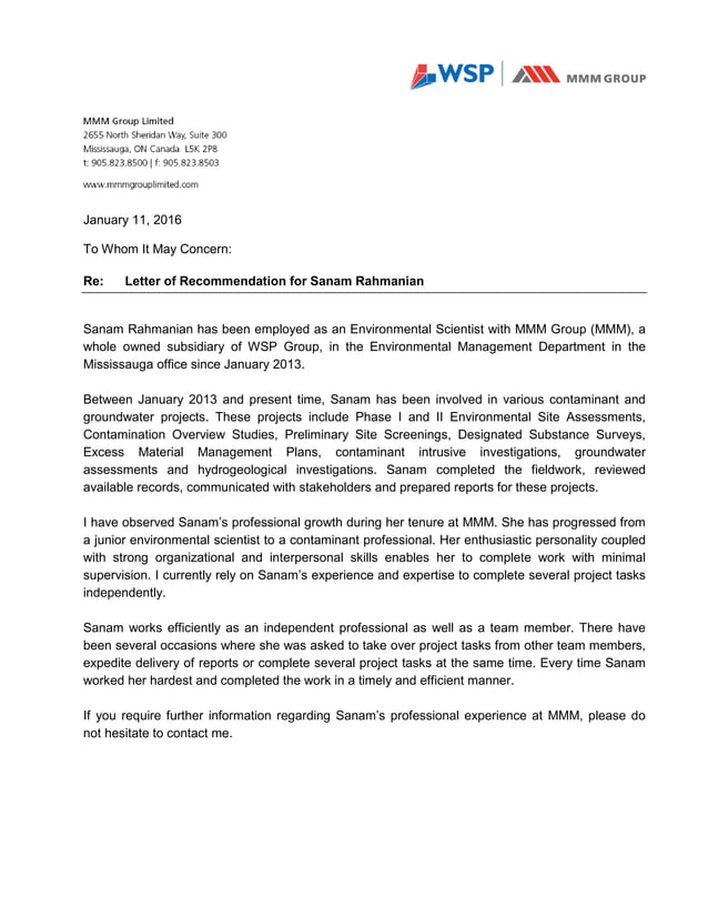 Letter of recommendation ( MMM group) | PDF