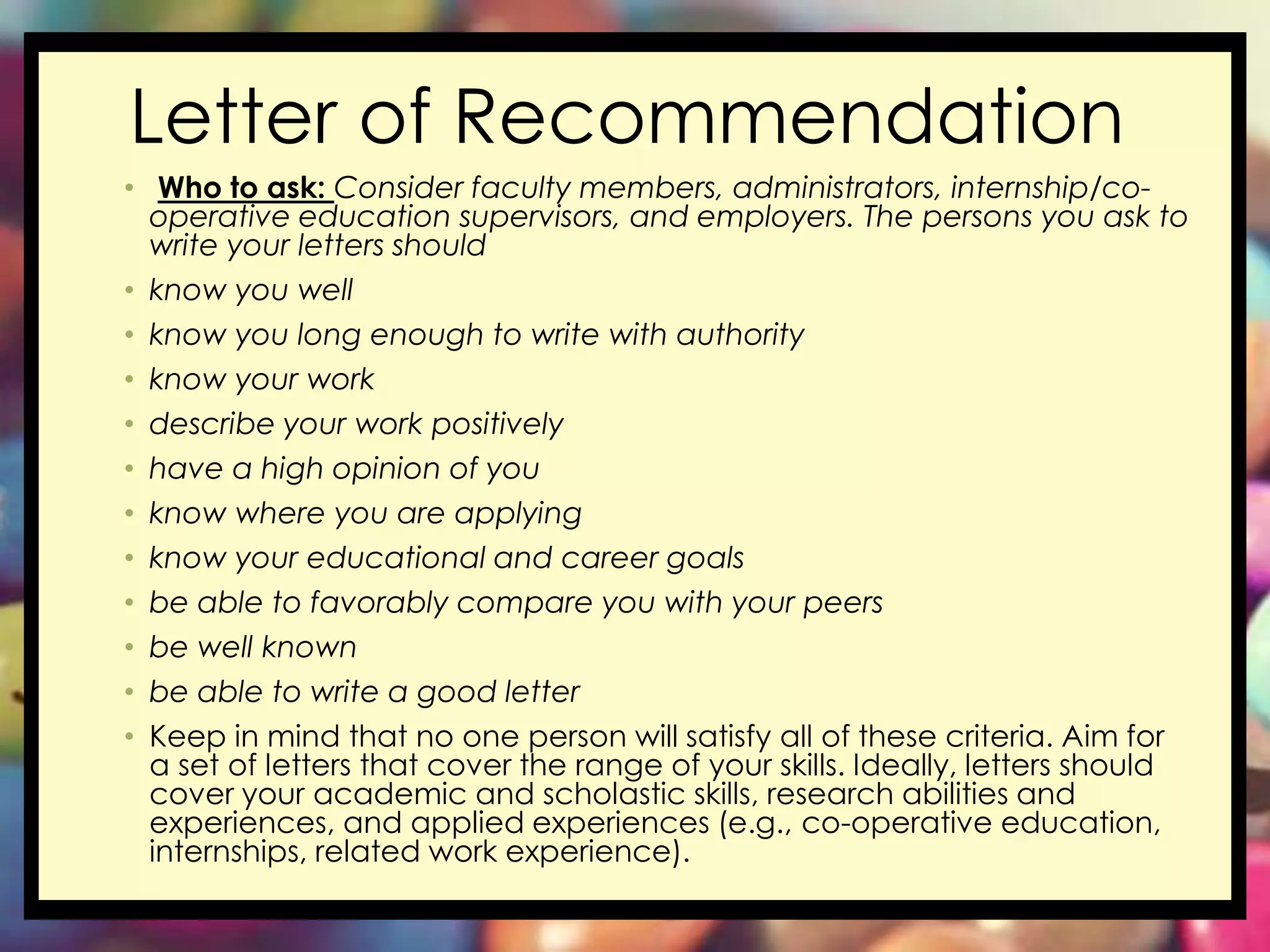 Letter of recommendation | PPTX