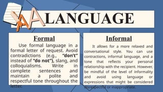 KEY FEATURES OF FORMAL Letter of Request | PPTX