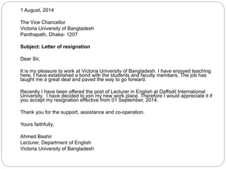 Letter of resignation | PPTX