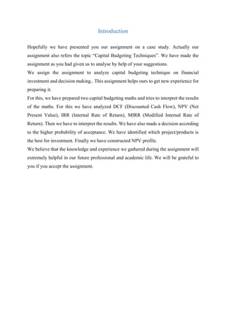 Capital Budgeting Techniques | PDF