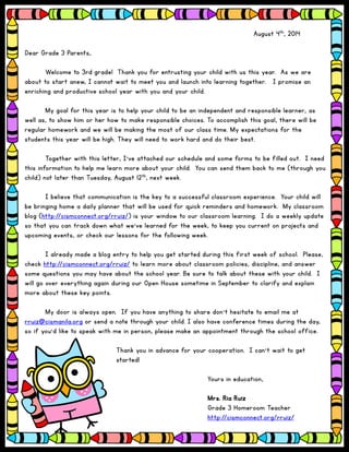 Welcome Letter | PDF
