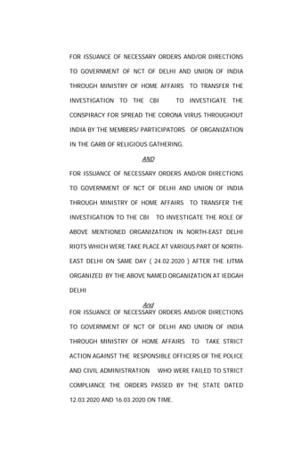 Letter petition to_ban_tablighi_jamat | PDF