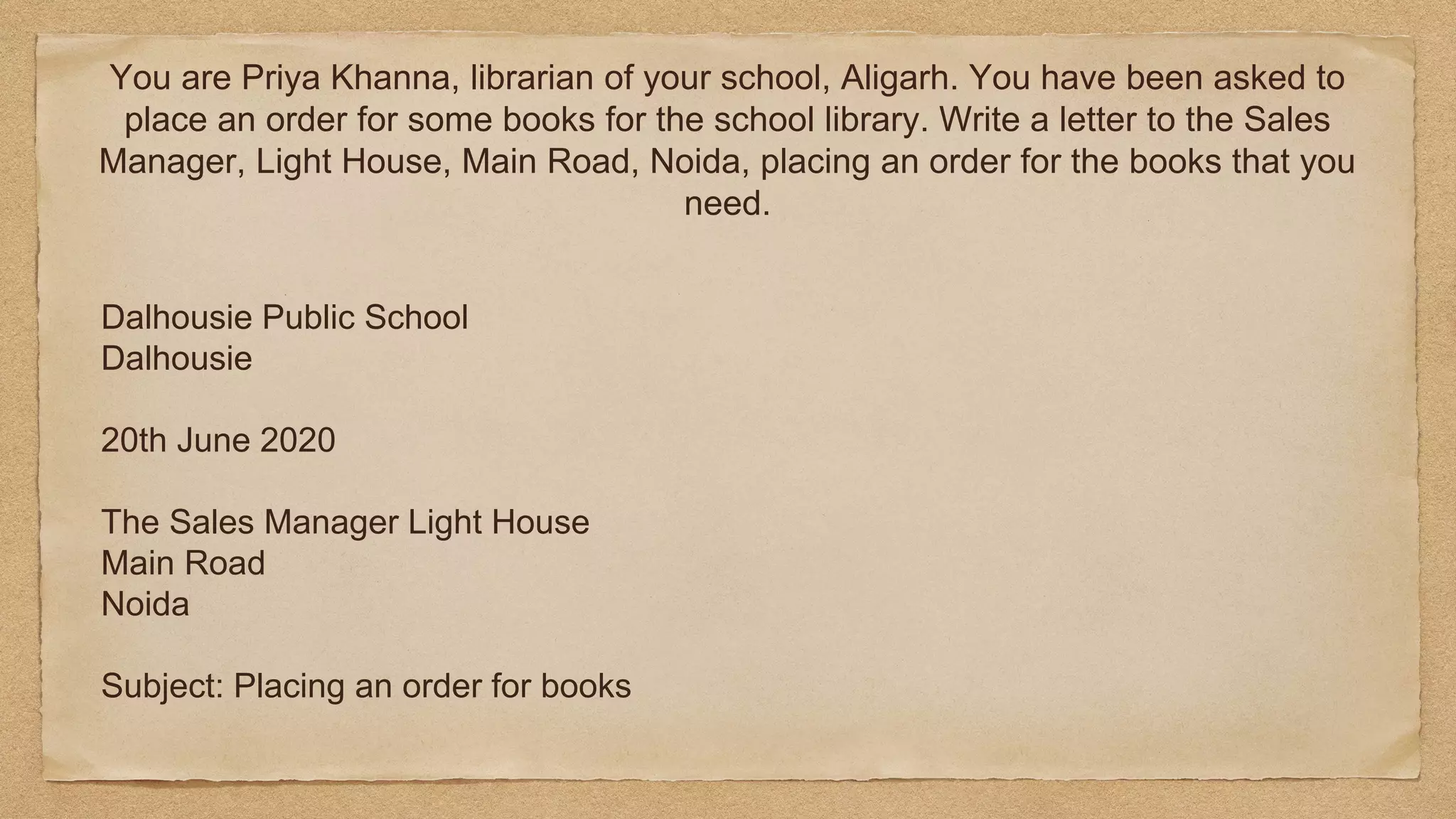 Letter placing order and reply | PPTX