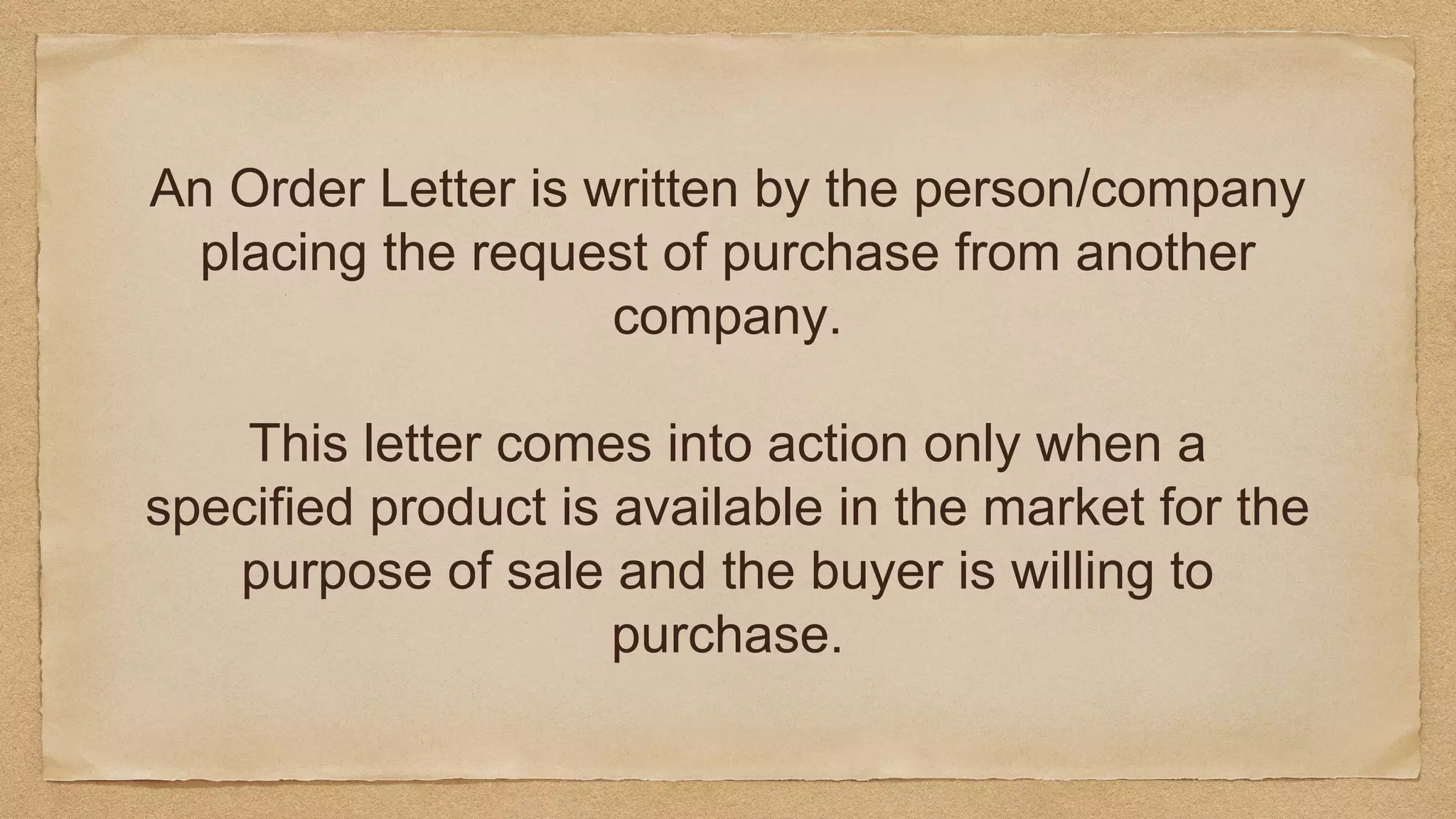Letter placing order and reply | PPTX