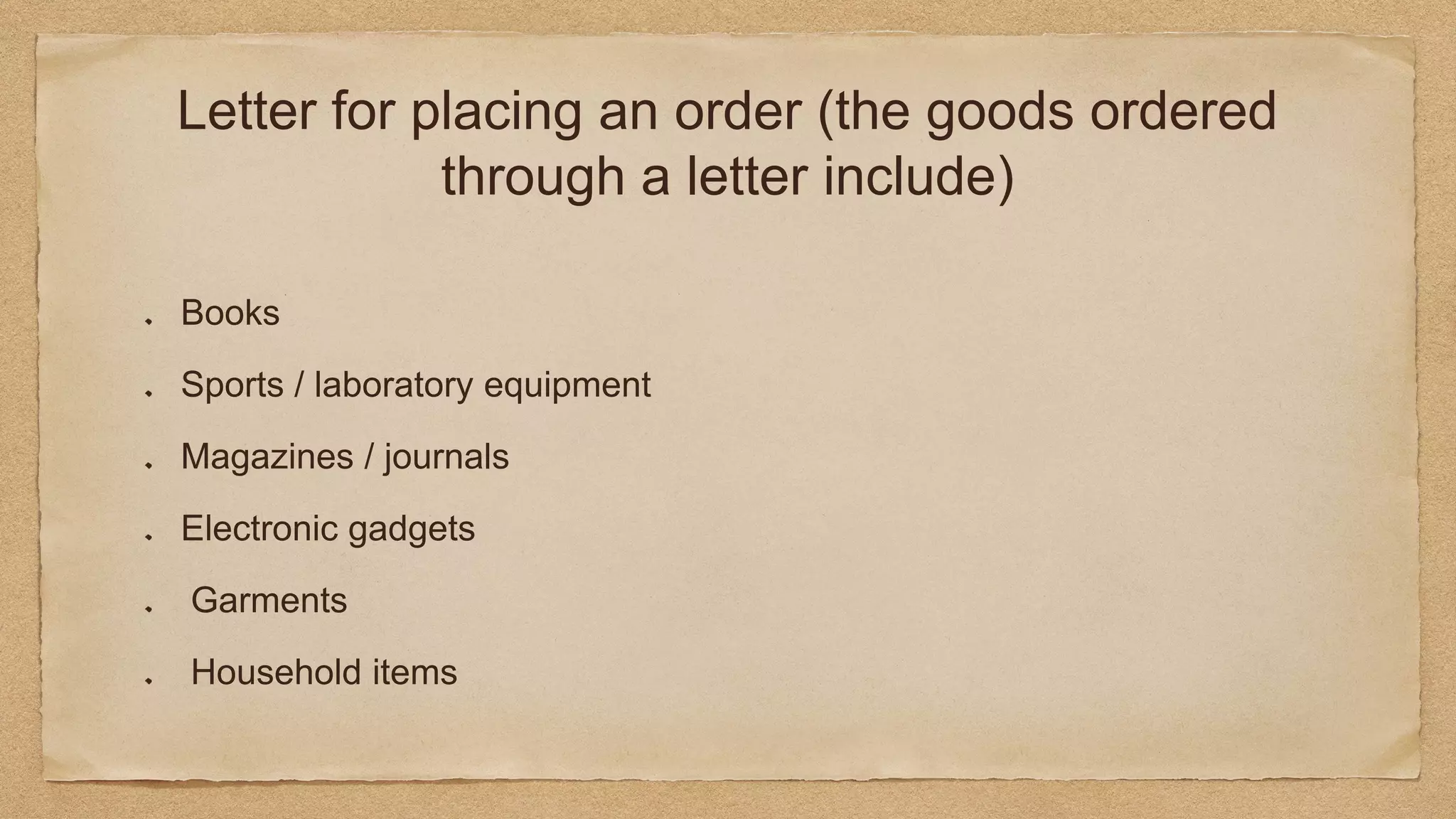 Letter placing order and reply | PPTX