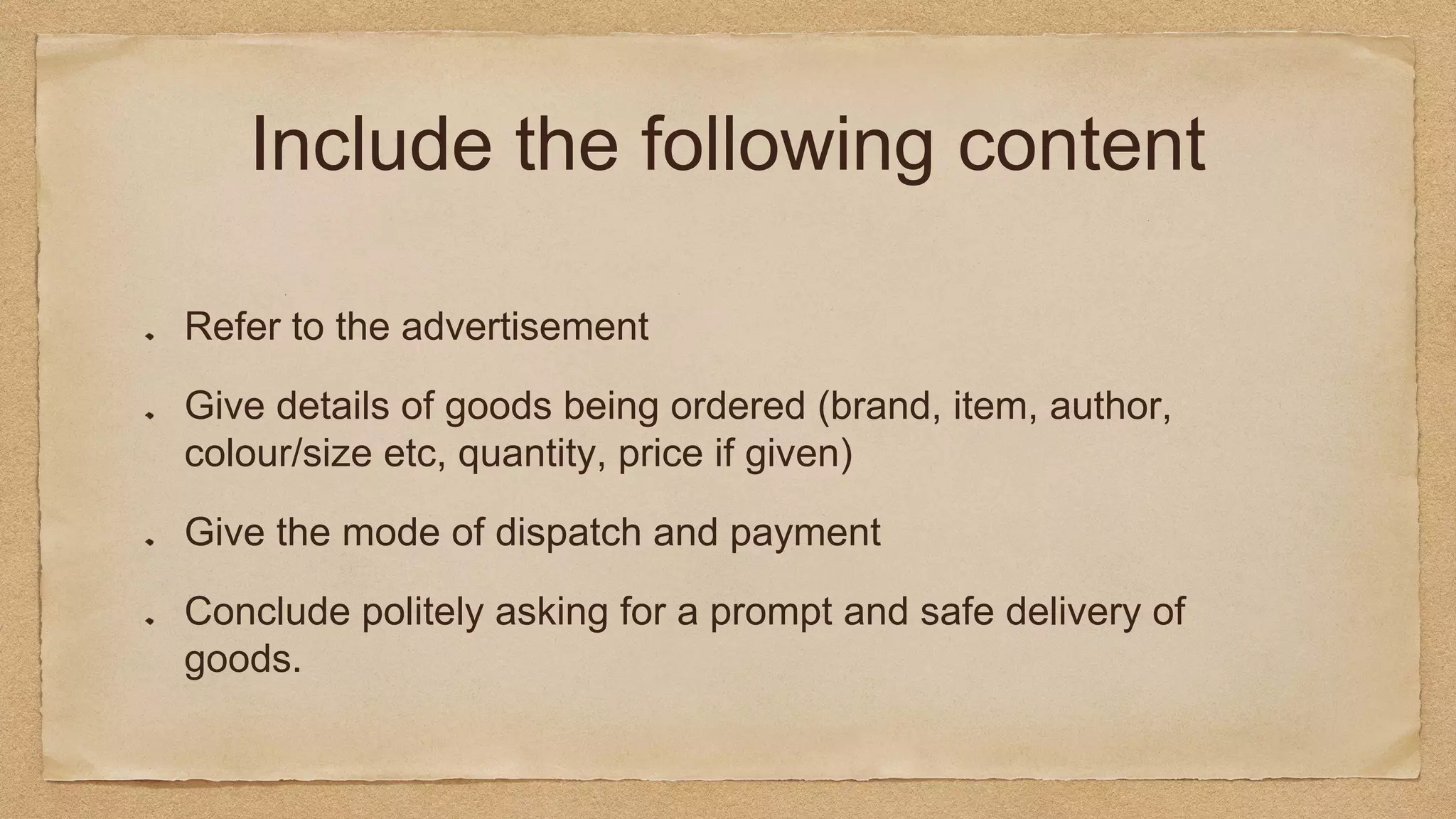 Letter placing order and reply | PPTX